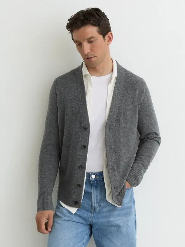 REISS Wool V-neck Cardigan