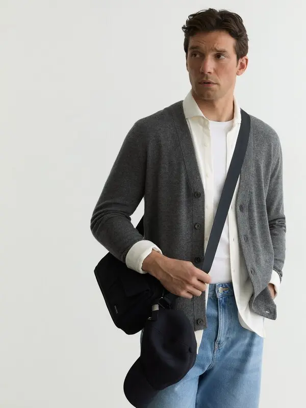 REISS Wool V-neck Cardigan