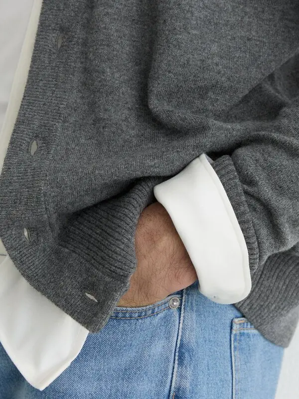 REISS Wool V-neck Cardigan