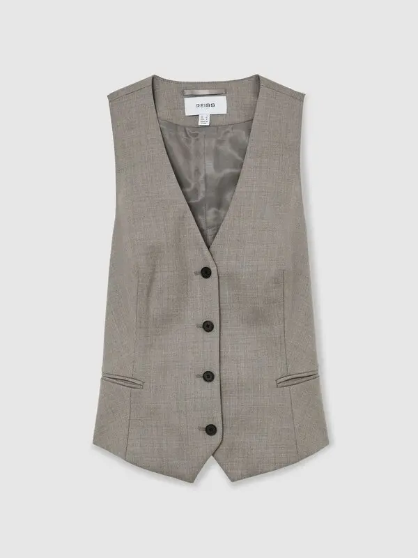 REISS Wool-blend Tailored Waistcoat
