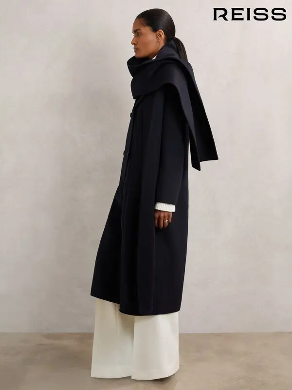 REISS Petite Wool-blend Scarf Blindseam Coat