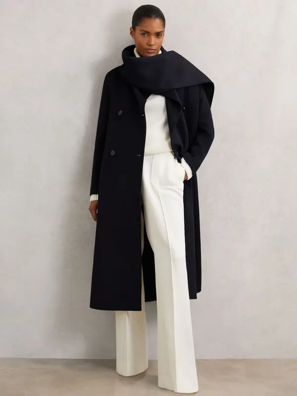 REISS Petite Wool-blend Scarf Blindseam Coat