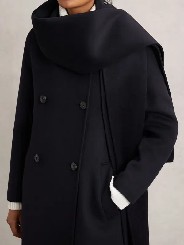 REISS Petite Wool-blend Scarf Blindseam Coat