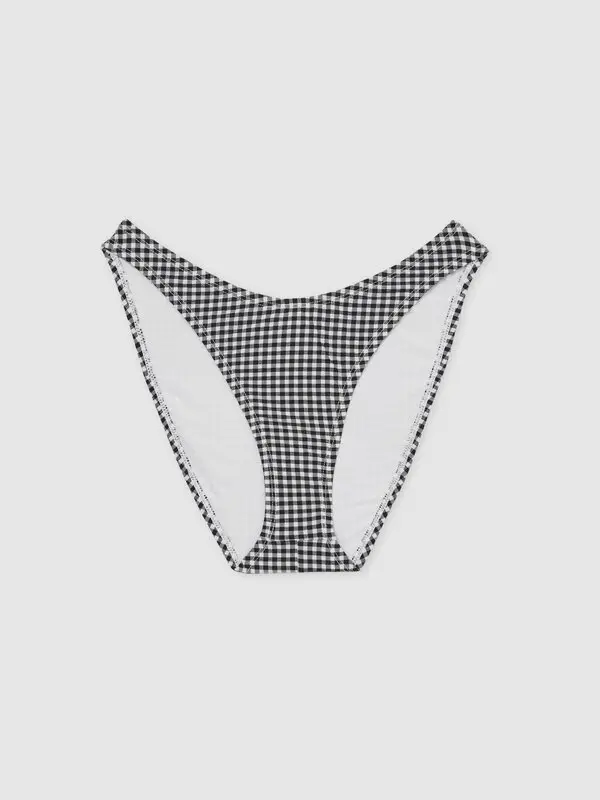 Good American Gingham Bikini Bottoms - Black