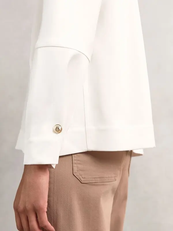 REISS Satin Button-back Top