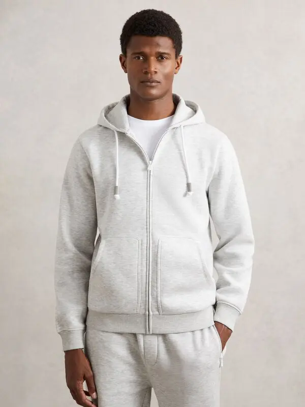 REISS Cotton-blend Zip-through Hoodie