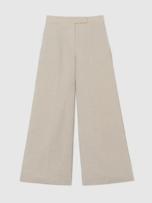 REISS Linen Wide-leg Suit Trousers