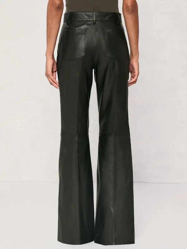REISS Leather Flared Trousers