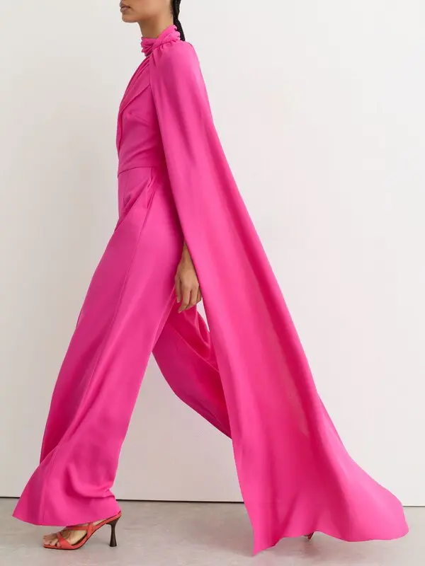 REISS One-shoulder Drape Wide-leg Jumpsuit