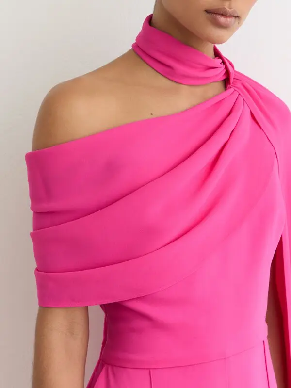 REISS One-shoulder Drape Wide-leg Jumpsuit
