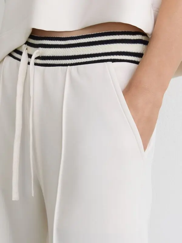 REISS Premium Interlock Stripe-waist Joggers
