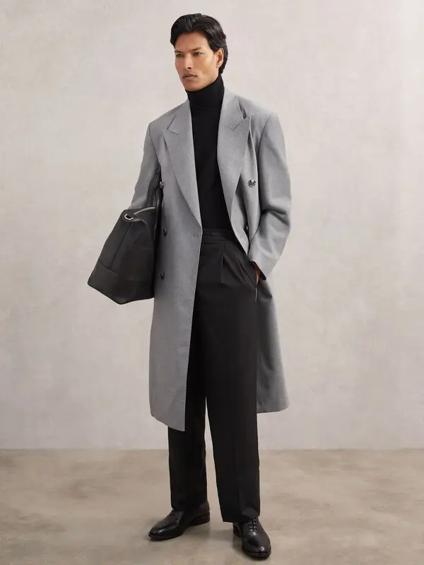 REISS Double-breasted Relaxed-fit Overcoat