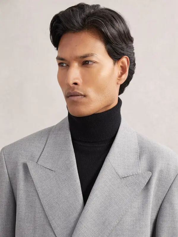 REISS Double-breasted Relaxed-fit Overcoat