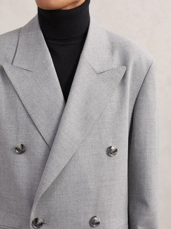 REISS Double-breasted Relaxed-fit Overcoat