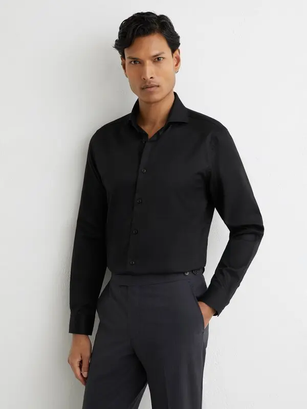 REISS Slim Regular Fit Cotton-twill Two-fold Shirt Slim-fit