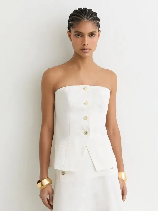 REISS Strapless Button Waistcoat