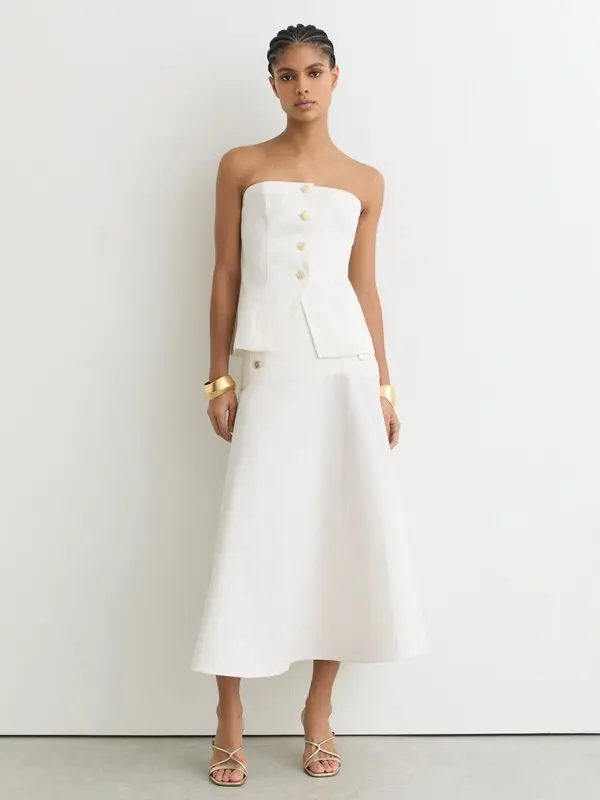 REISS Strapless Button Waistcoat