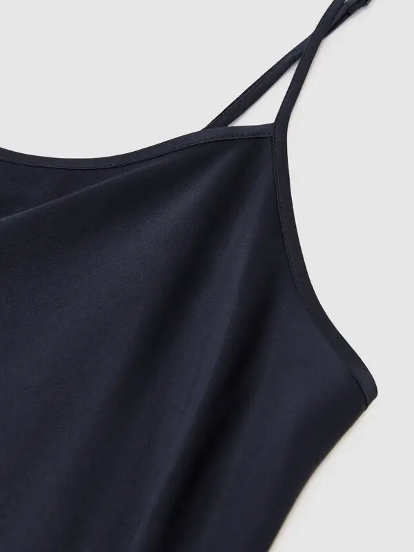 REISS Silk Cami Top - Navy