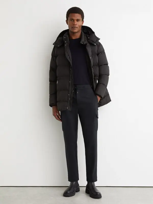 REISS Technical Drawstring Tapered Trousers