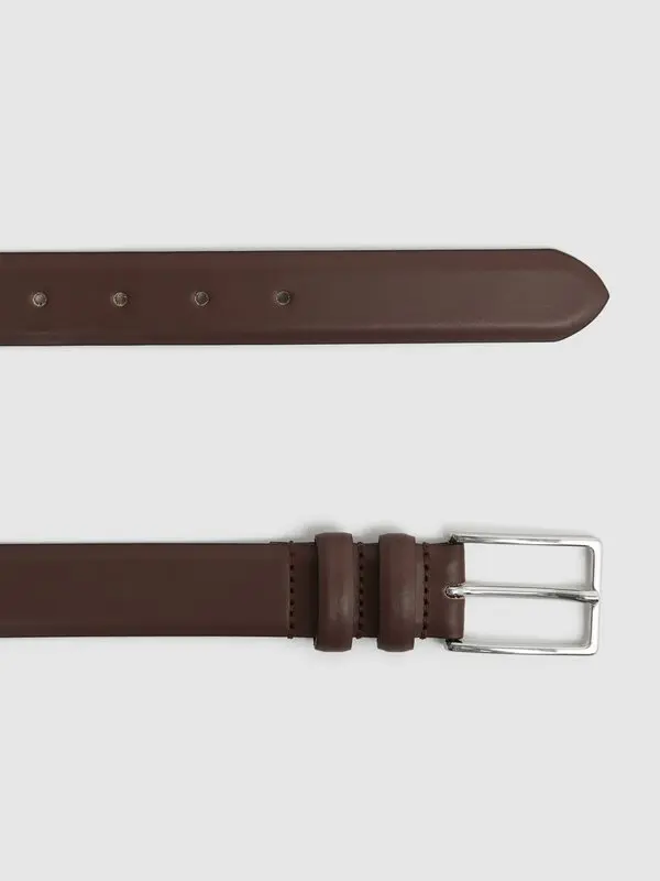 REISS Dante Belt Leather Plain - Brown