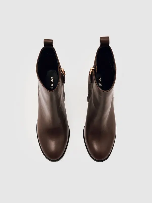 REISS Leather Block-heel Ankle Boots
