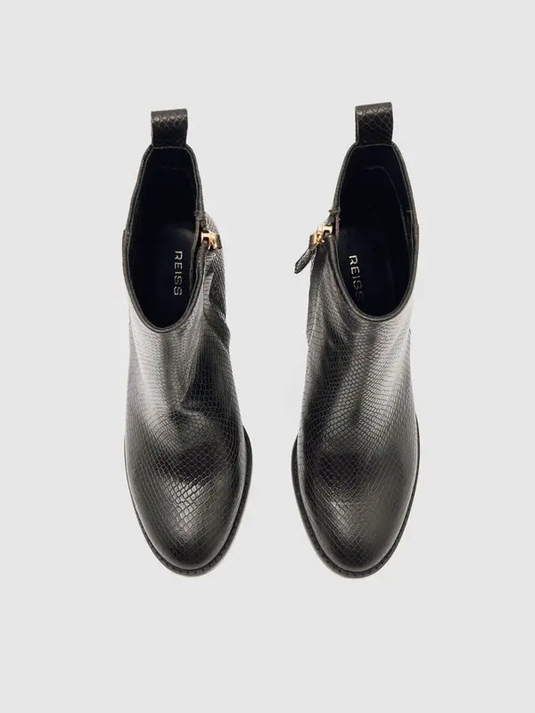 REISS Hana -effect Leather Ankle Boots