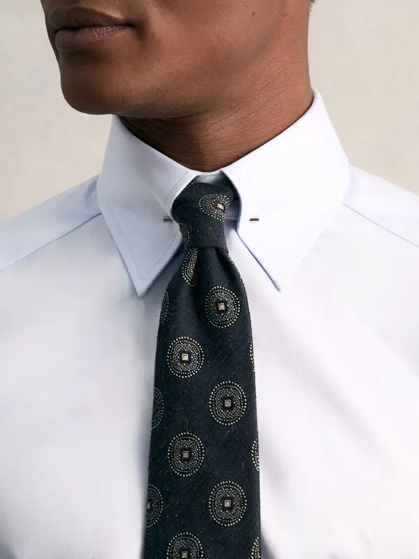 REISS Slim Fit Cotton Pin Collar Shirt
