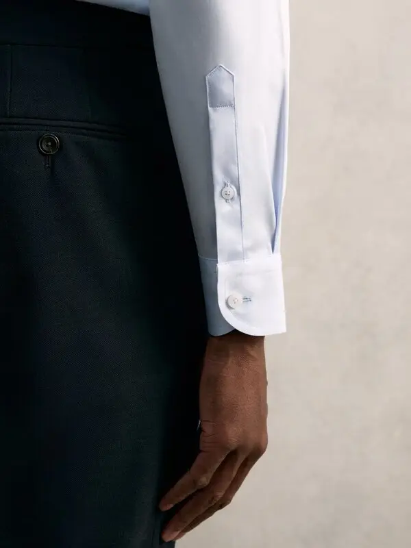 REISS Slim Fit Cotton Pin Collar Shirt