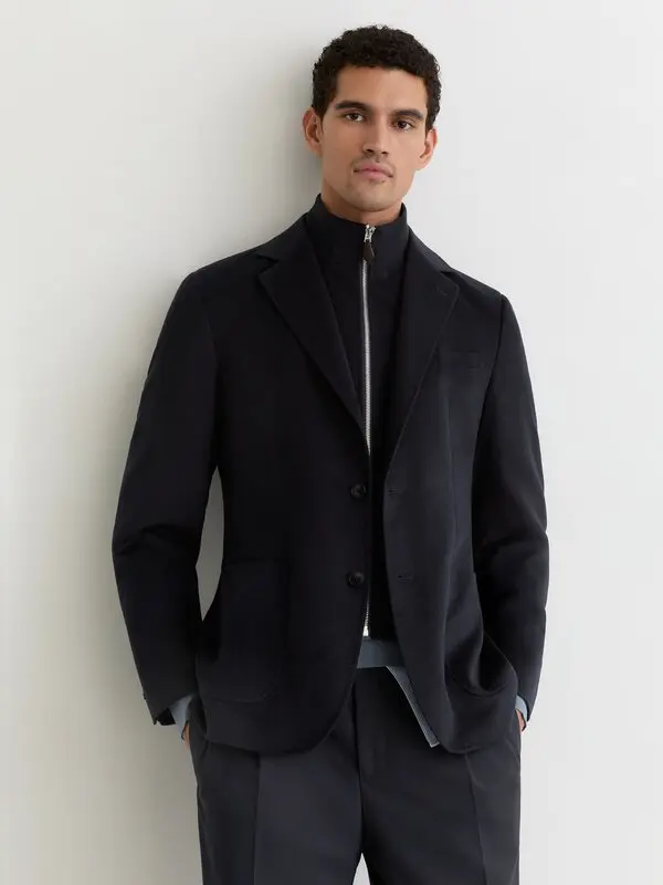 REISS Single-breasted Blazer With Gilet Insert Tailored-fit - Navy