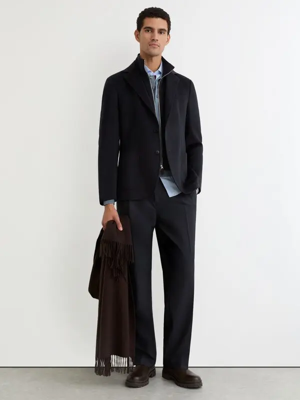 REISS Single-breasted Blazer With Gilet Insert Tailored-fit - Navy