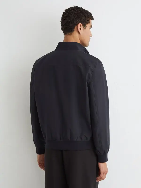 REISS Technical Button-through Bomber Jacket - Navy