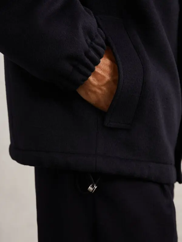 REISS Wool-blend Funnel-neck Zip Jacket