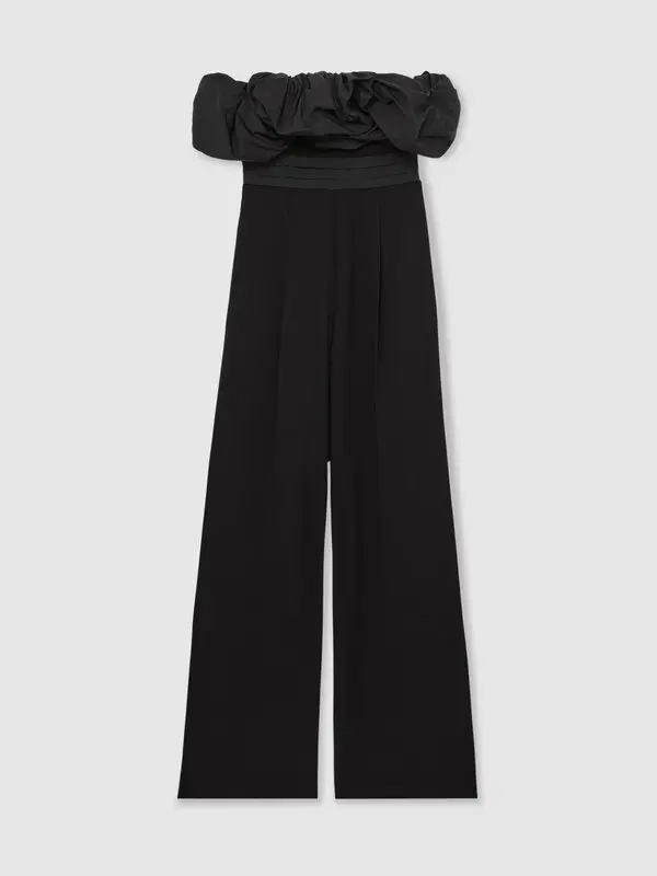 REISS Sculptural Strapless Wide-leg Jumpsuit