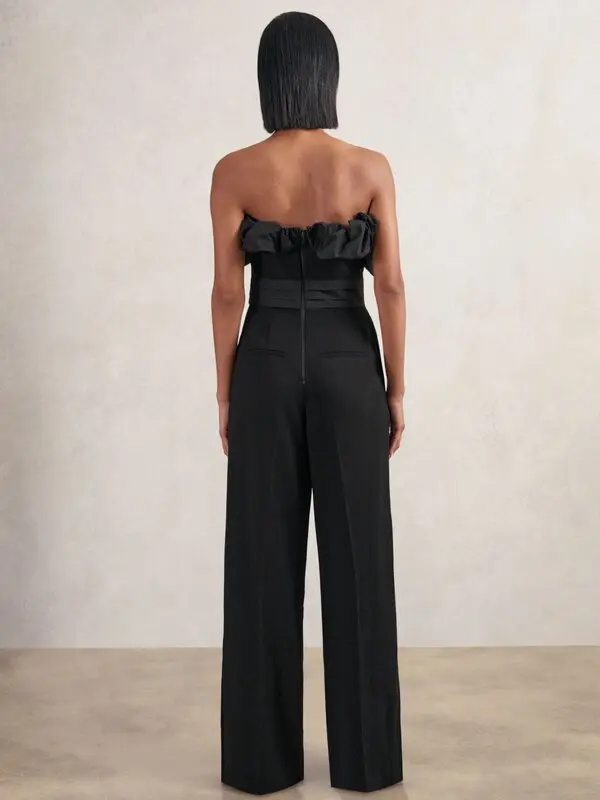 REISS Sculptural Strapless Wide-leg Jumpsuit