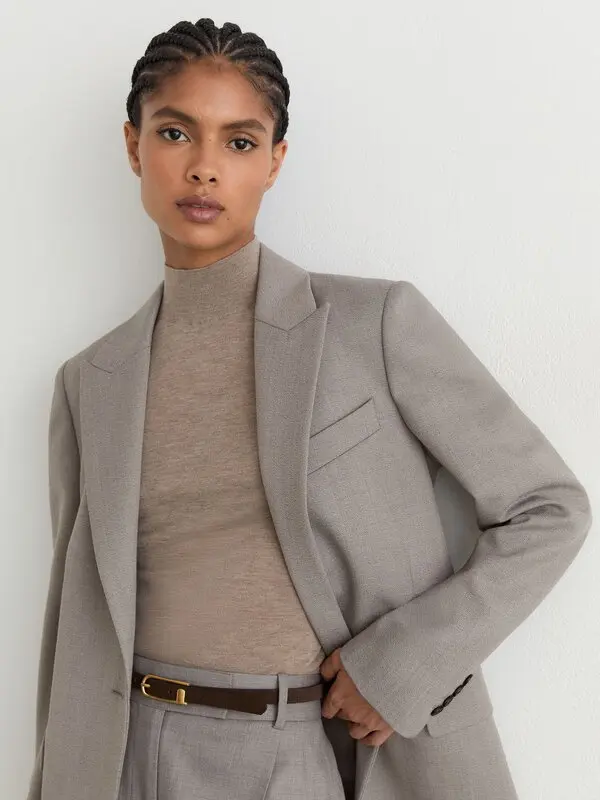 REISS Wool-blend Single-breasted Belted Blazer