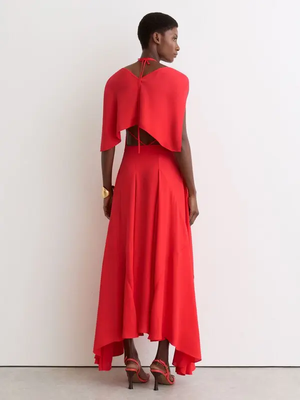 REISS Strappy Draped Cape Maxi Dress