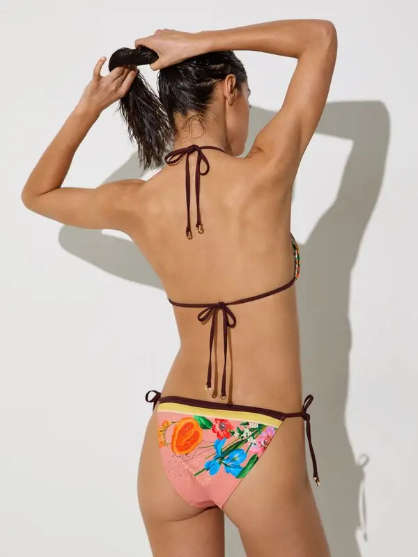 REISS Floral-print Side-tie Bikini Bottoms