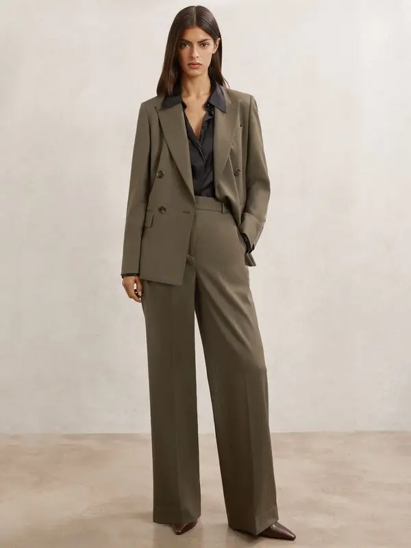 REISS Wool-blend Double-breasted Blazer