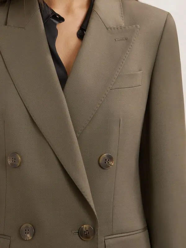 REISS Wool-blend Double-breasted Blazer