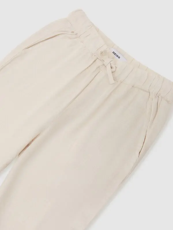 REISS 9-13 Yrs Linen-blend Drawstring Trousers