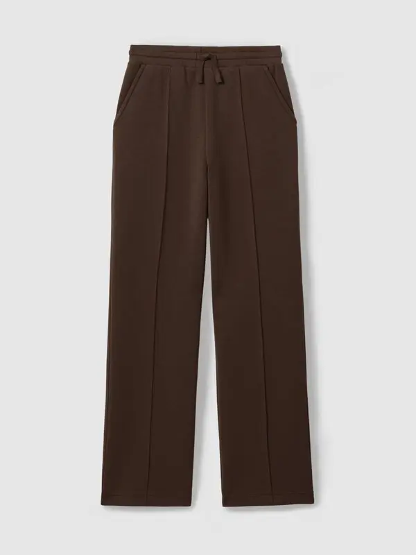 REISS Premium Interlock Wide-leg Joggers