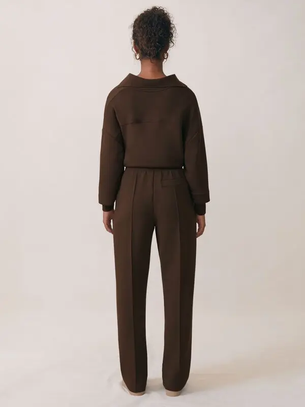 REISS Premium Interlock Wide-leg Joggers