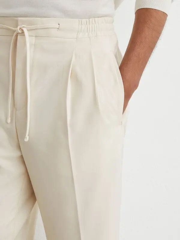 REISS Relaxed Twill Drawstring Trousers