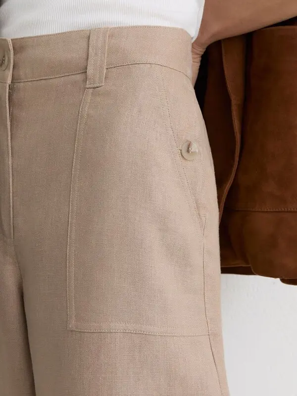 REISS Linen Wide-leg Trousers