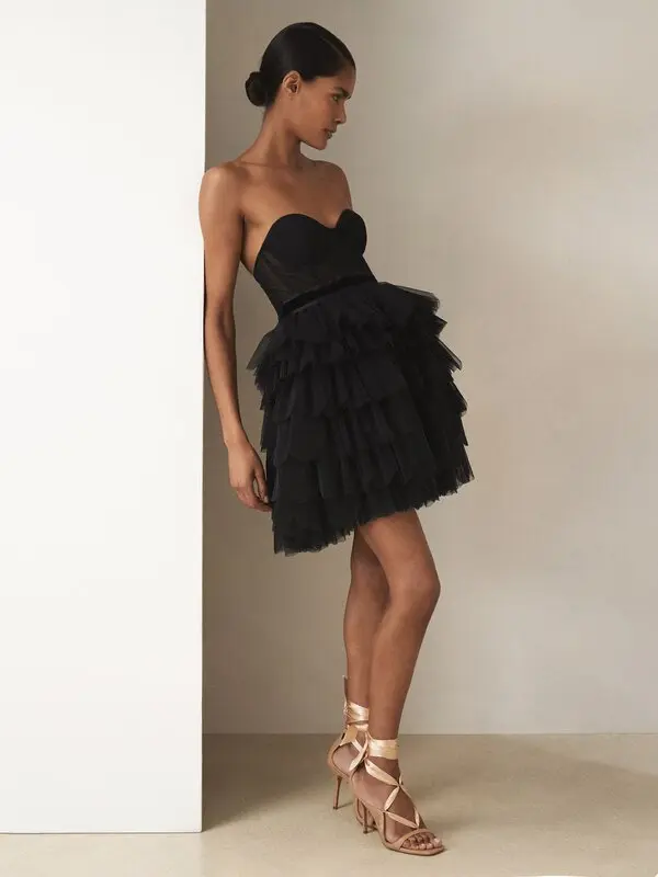 REISS Royal Ballet Tulle Mini Dress - Black
