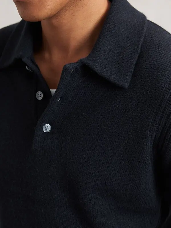 REISS Wool-blend Polo Jumper With Cashmere