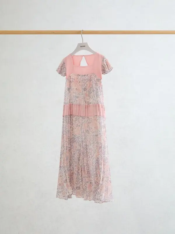 REISS 9-13 Yrs Floral-print Pleated Jumpsuit - Pink