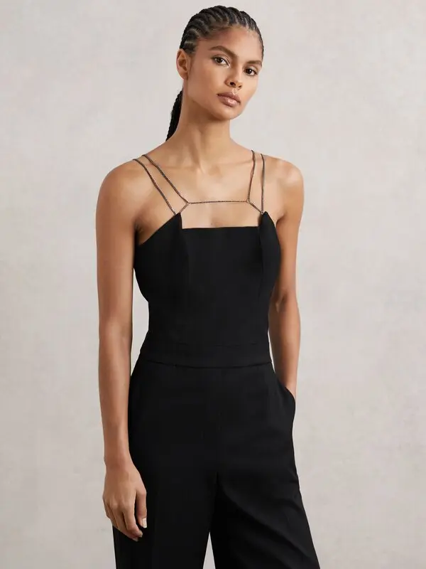 REISS Chain-strap Wide-leg Jumpsuit