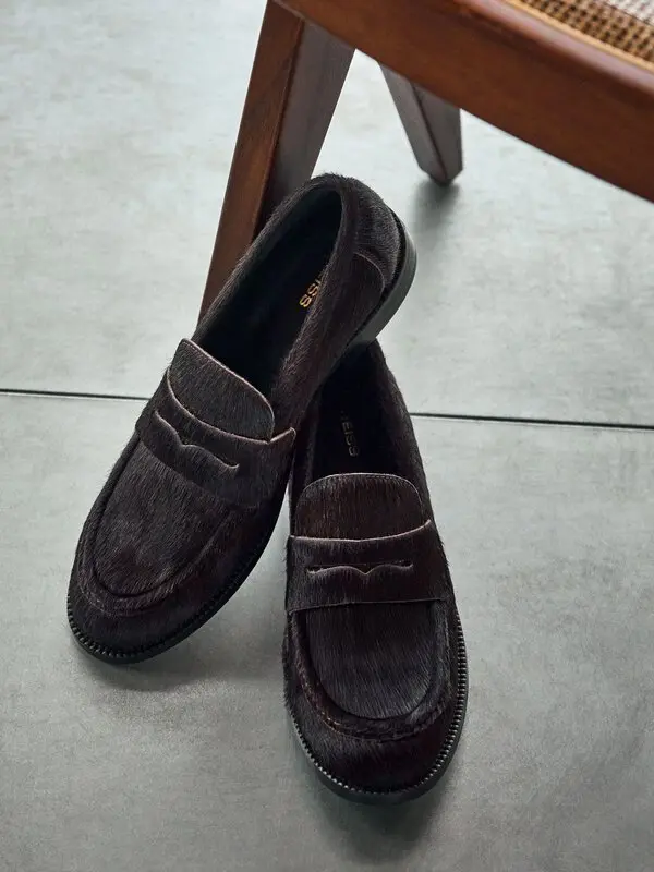 REISS Leather Pony-effect Loafers