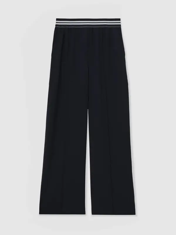 REISS Petite Elasticated-waist Wide-leg Trousers